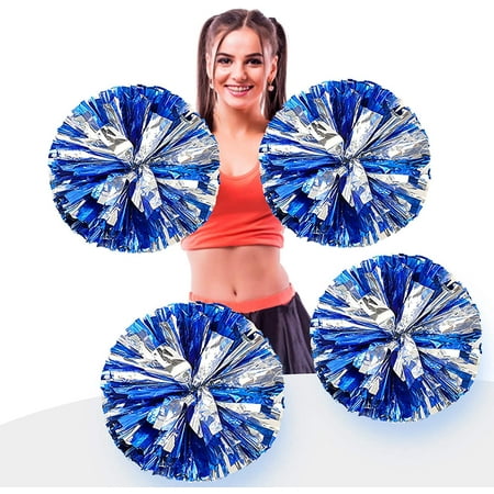 4Pcs Metallic Foil Cheerleading Pom Poms, Premium Cheerleader Pompoms ...