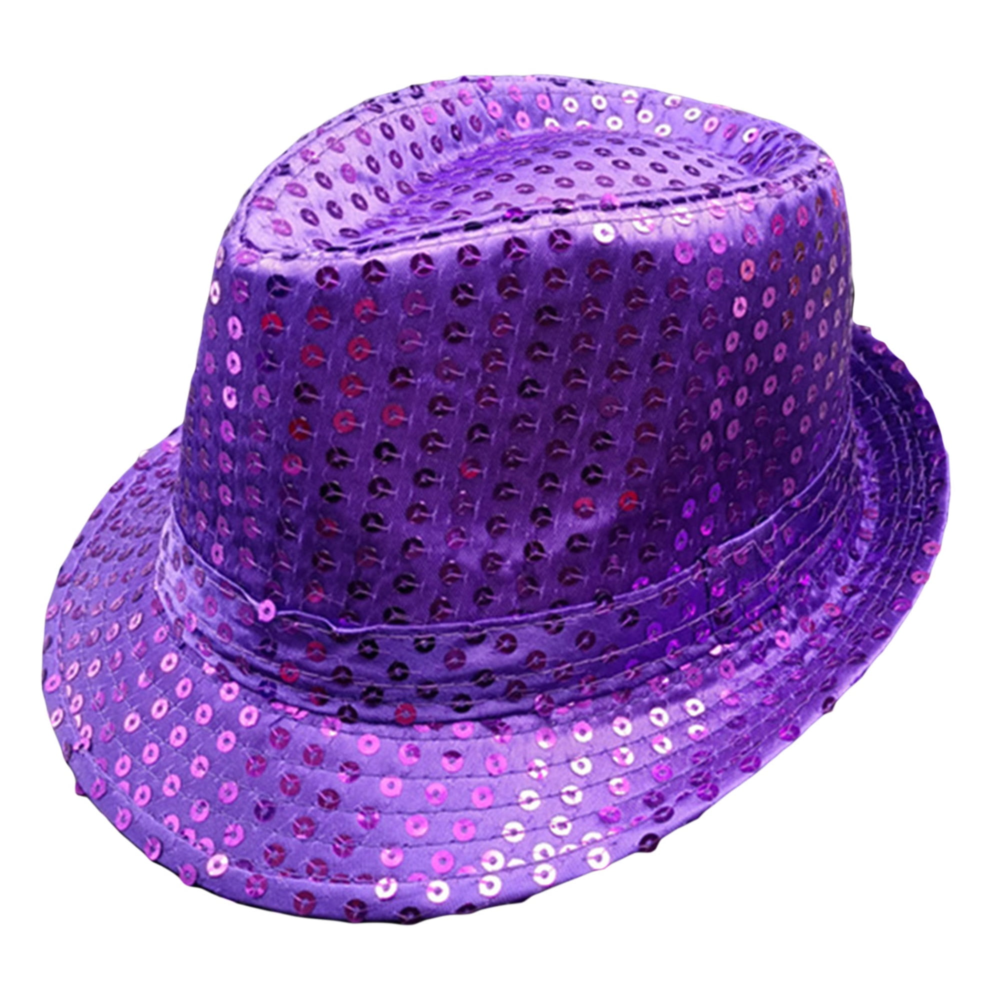 FOCUSNORM Sequin Fedora Hat Bling Dance Hats Shining Sequin Hat for Man ...