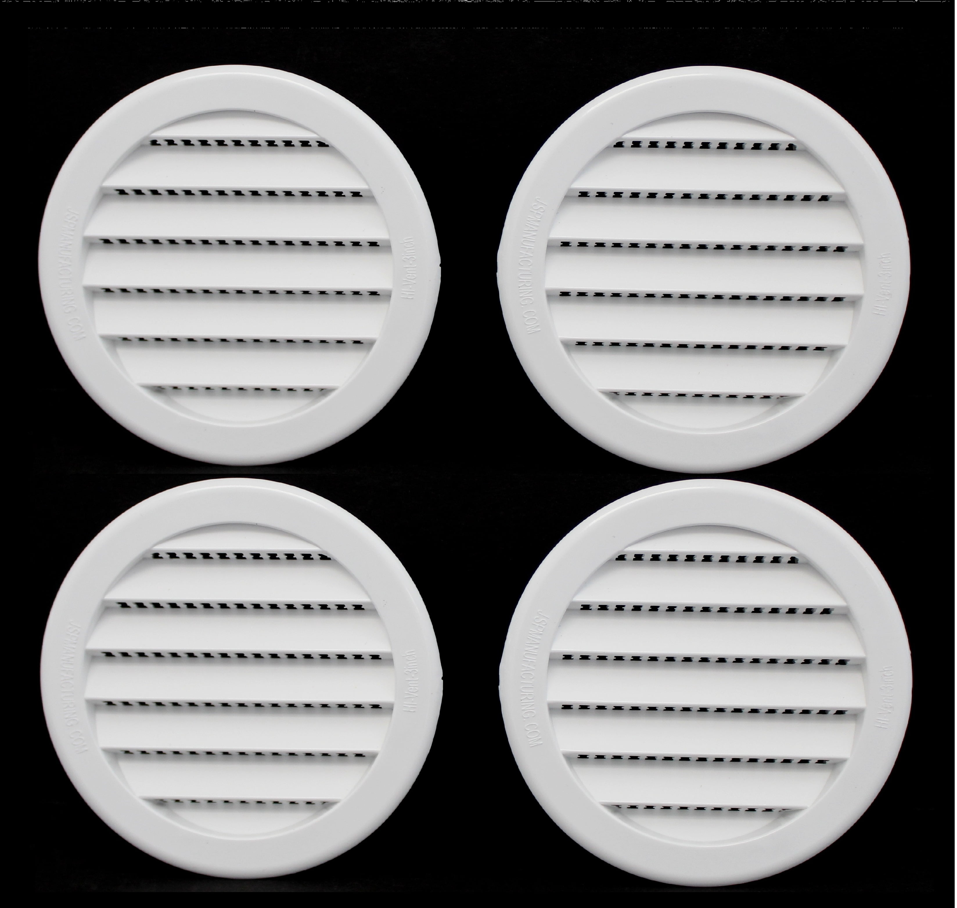 4 Pack 3" White Round Plastic Louver Soffit Air Vent - Walmart.com