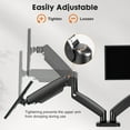 Dual monitor vertical arm, gas spring 2 monitor desktop mount ...