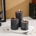 3x6 Inch Black Pillar Candles Set of 3 - Hand-Poured Unscented Candles ...