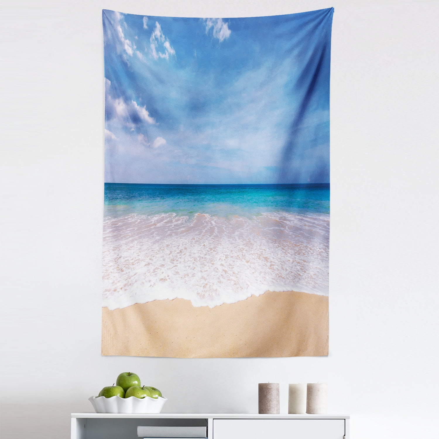 Beach Tapestry, Tropical Seascape of Ocean Sands and Sky Panoramic ...