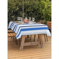 Blue Ombre Stripes Rectangle Outdoor Tablecloth with Umbrella Hole ...