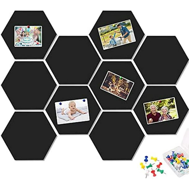 10 Packs Pin Board Hexagon Felt Board Tiles Bulletin Board Memo Board ...