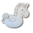 Unfinished Wood Etched Unicorn Float Shape | Paint By Line Crafts 14 ...