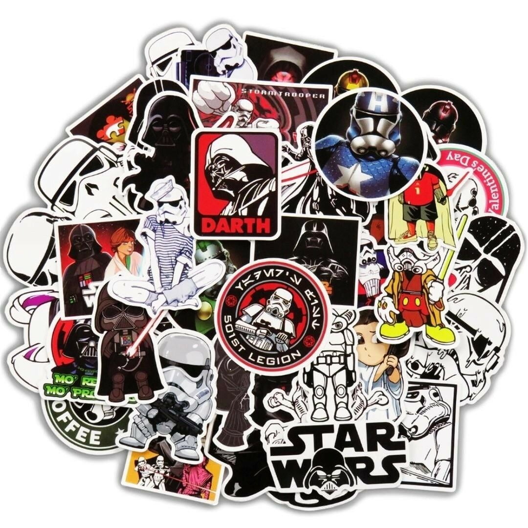 Star Wars Theme Set of 50 Assorted Stickers - Walmart.com
