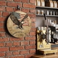 4th of July Round Metal Signs for Outside American Flag Eagle Tin Signs ...
