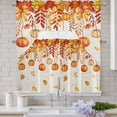 3 Pieces Swag Kitchen Curtains Set, Pumpkins Fall Valance Swag & Small ...