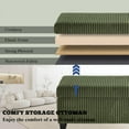48" Green Ottoman with Storage, Corduroy Storage Ottoman Bench for ...