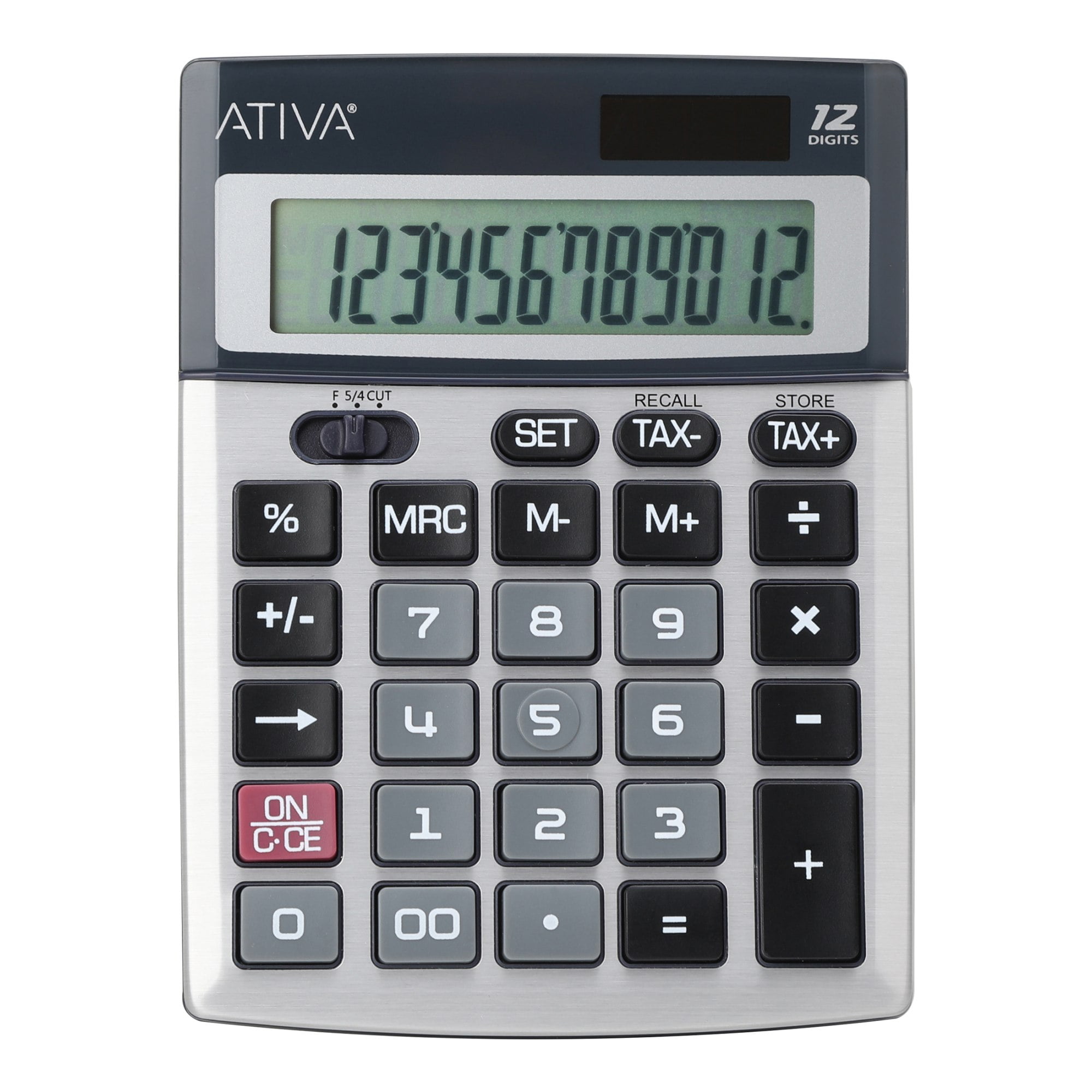 Ativa® 12-Digit Desktop Calculator, Silver/Black - Walmart.com
