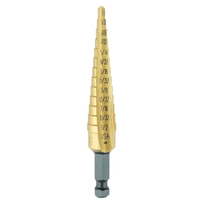 Unibit Titanium Fractional Self-Starting, 1/8 in to 1/2 in, 13 Steps ...