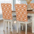 1 Pack Orange White Lattice Chair Back Covers Geometric Modern Simple ...
