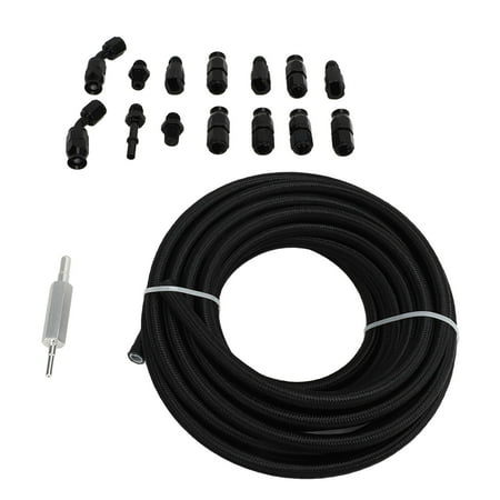 Fuel Hose Fitting Adapter Kit, Fuel Line Fitting Kit PTFE Rubber 6AN 3 ...