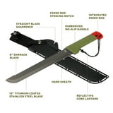 Swiss Tech Machete 18-inch Sawtooth with Titanium-Coated Stainless ...
