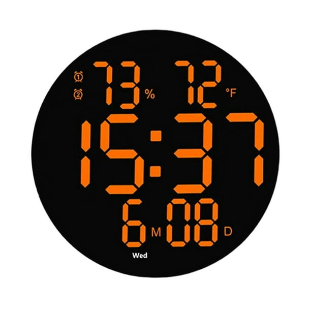 VONKY Wall Clock USB Powered Clock Digital Clock for Living Room Orange ...