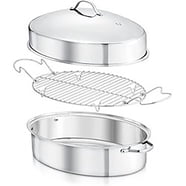 "Cuisinart Large 16"" Stainless Steel Roasting Pan with Handles and ...