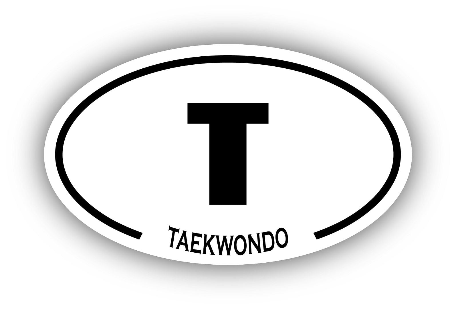 Taekwondo T Oval Bumper Sticker 3M Vinyl Decal 3 in x 5 in - Walmart.com