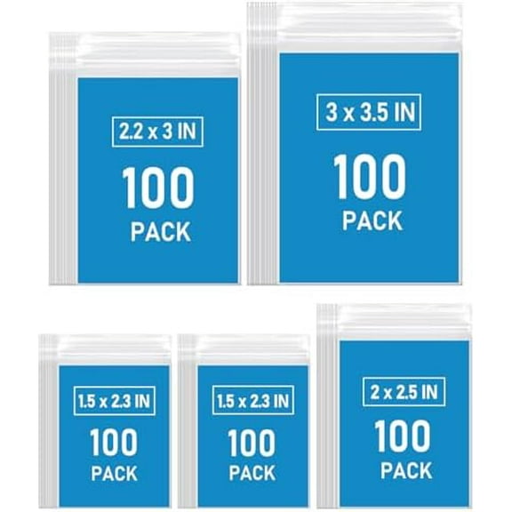 PLASTIC MERCHANDISE STORE BAGS, different sizes PACKS of 100/200/500 ...