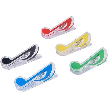 Set of 5 plastic clips in the shape of musical notes for books and ...
