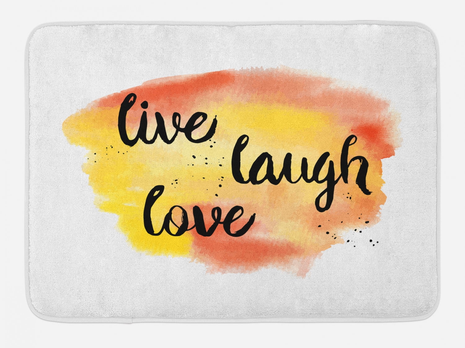 Live Laugh Love Bath Mat, Ink Painted Style Lettering on Soft ...