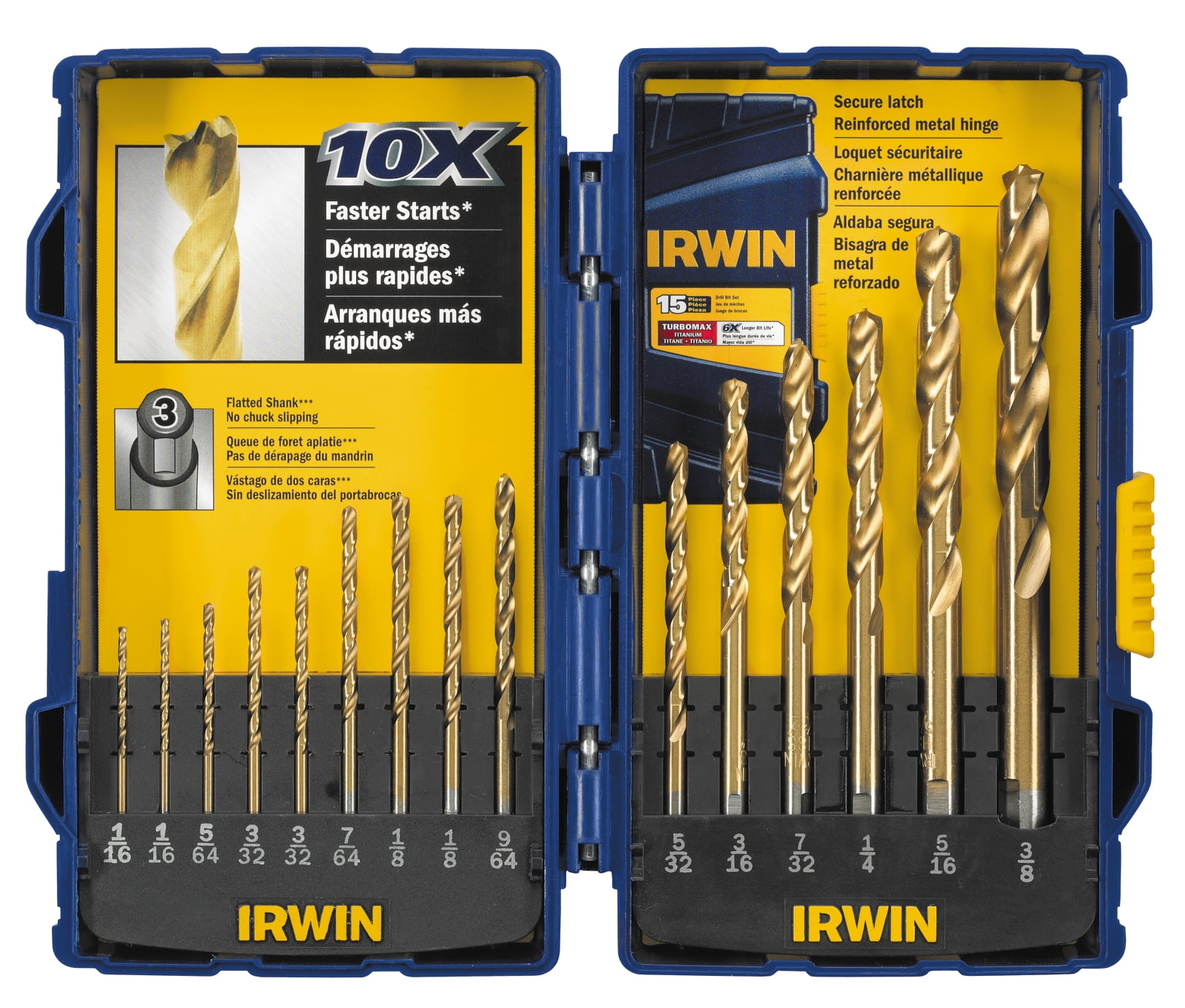 Irwin Titanium Nitride 15 Piece Speedbor Turbo Tin Proset - Walmart.com