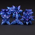 7PCS Metal Polyhedral Dice Set Blue Purple Star Style RPG Dice for DND ...