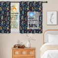 Alien UFO Deep Blue Pattern Blackout Curtains,Triple Weaved Fabric ...
