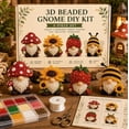 3D Beaded Gnome DIY Kit, 4-Piece Beadwork Craft Set for Holiday Desktop ...