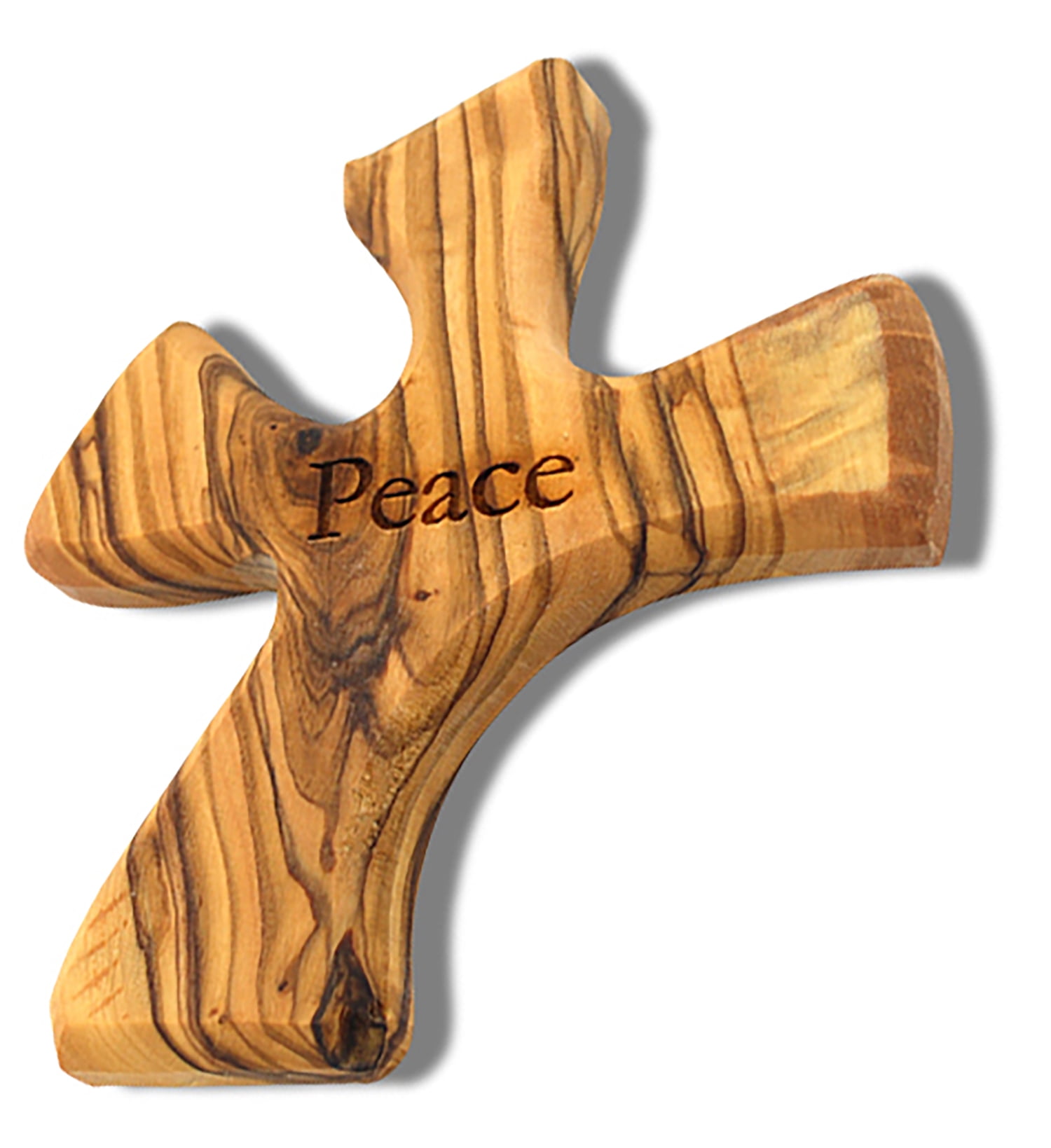 Hand-Carved Olive Wood Prayer Cross - Peace - Walmart.com