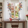 Abstract Lion Sheer Curtains for Living Room Bedroom, Colored Heart ...