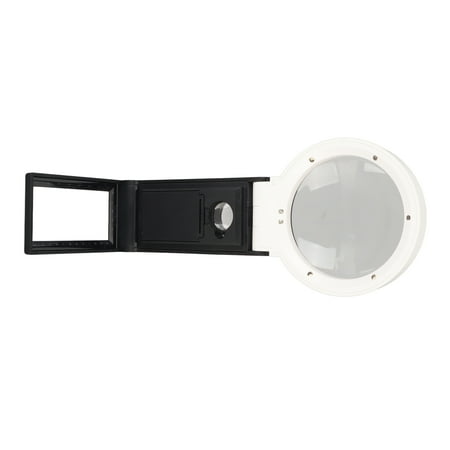 LED Light Magnifying Glass, Handheld LED Magnifier Vertical Stand 6X ...