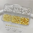 6-Compartment Heart-Shaped Metal Nail Art Accessory Box - Elegant Gold ...