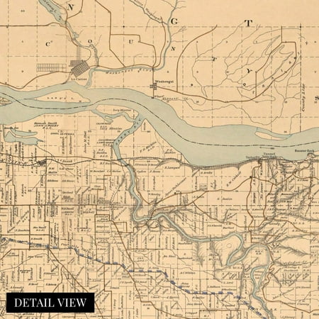 HISTORIX 1889 Map of Multnomah County Oregon - 24x48 Inch Vintage Map ...