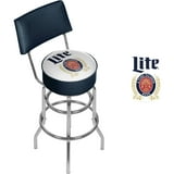 Miller Lite Swivel Bar Stool with Back, Retro - Walmart.com