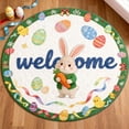 EcoNest Round Easter Bunny Shaped Welcome Mat 2026 Easter Absorbent Non ...