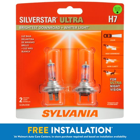 Sylvania H7 SilverStar Ultra Halogen Headlight Bulb, Pack of 2 ...