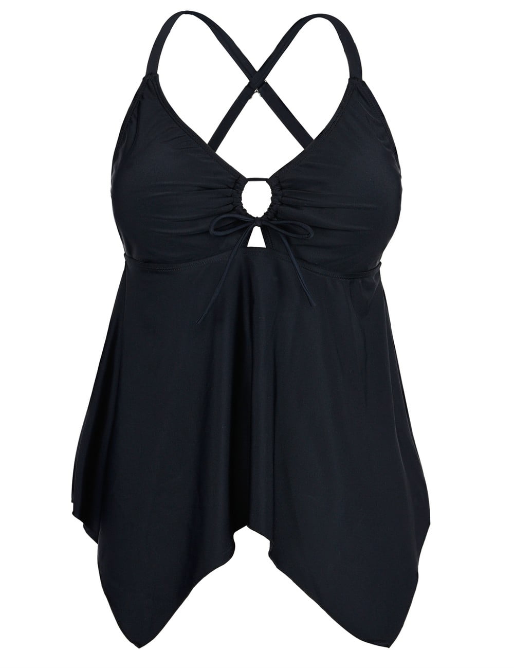 Hilor Women's V Neck Swim Tops Flowy Handkerchief Tankini Top - Walmart.com