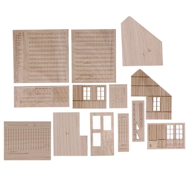 1/72 Miniature Wooden House Architecture Scene Model for Model Railway ...