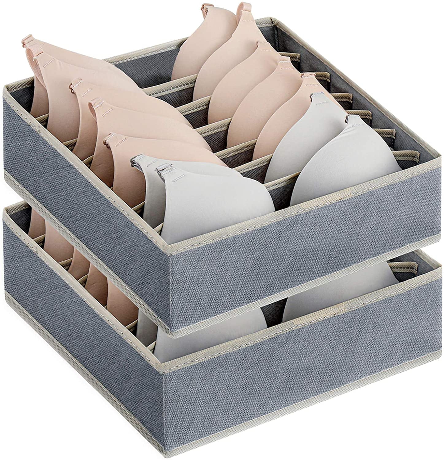 2 Pack Bra Storage Organizers for Drawers, Foldable Closet Lingerie ...