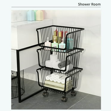 YBM Home Large Plastic Storage Basket with Handle for Home and Office ...