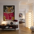 Affixzi Motivational Tiger Reading Print: Humorous Bookworm Wall Art ...