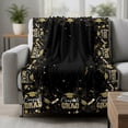 Black Graduation Blanket Soft Cozy Warm Throw Blanket for Couch, Plush ...