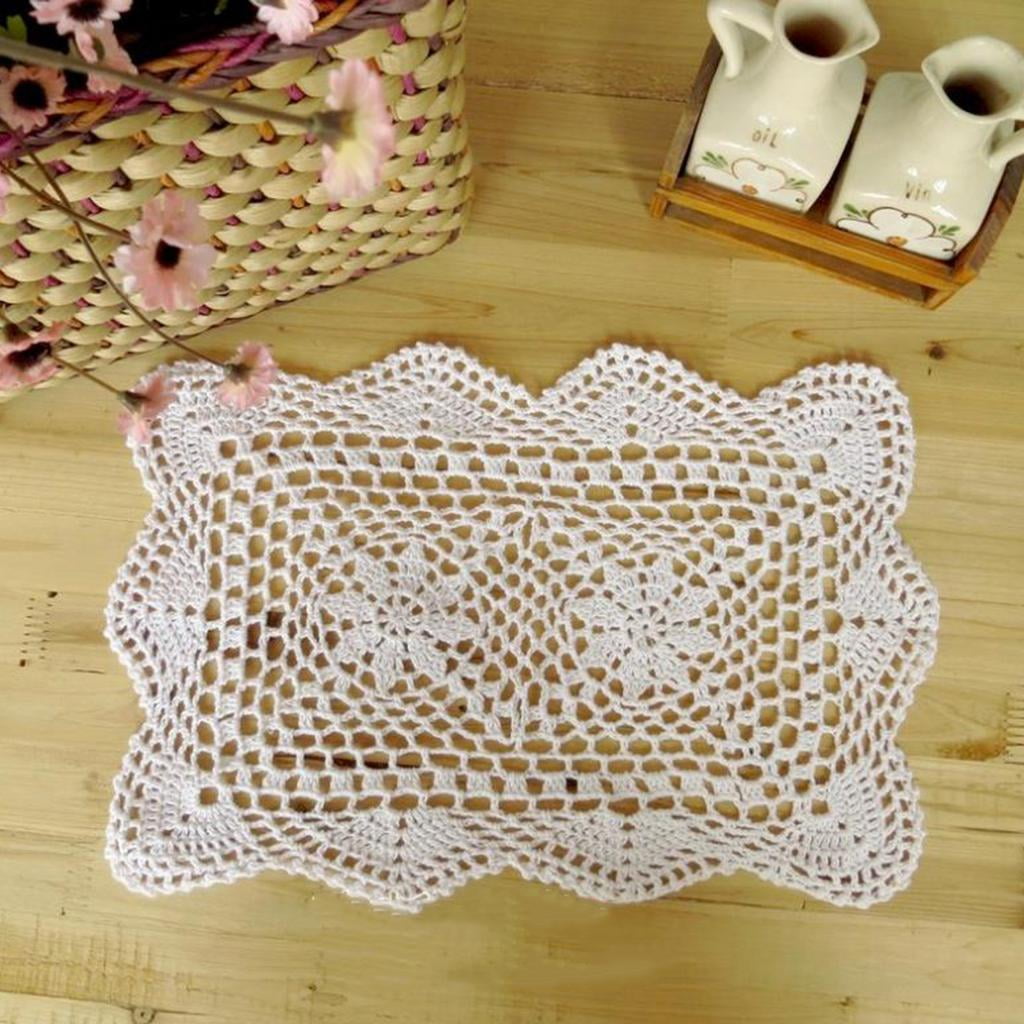 2x White Lace Hand Crochet Doilies Doily Decorative Table Mat - Walmart.com