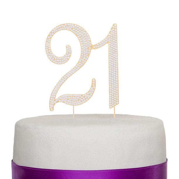 21 Cake Topper for 21st Birthday Party Supplies and Decoration Ideas ...