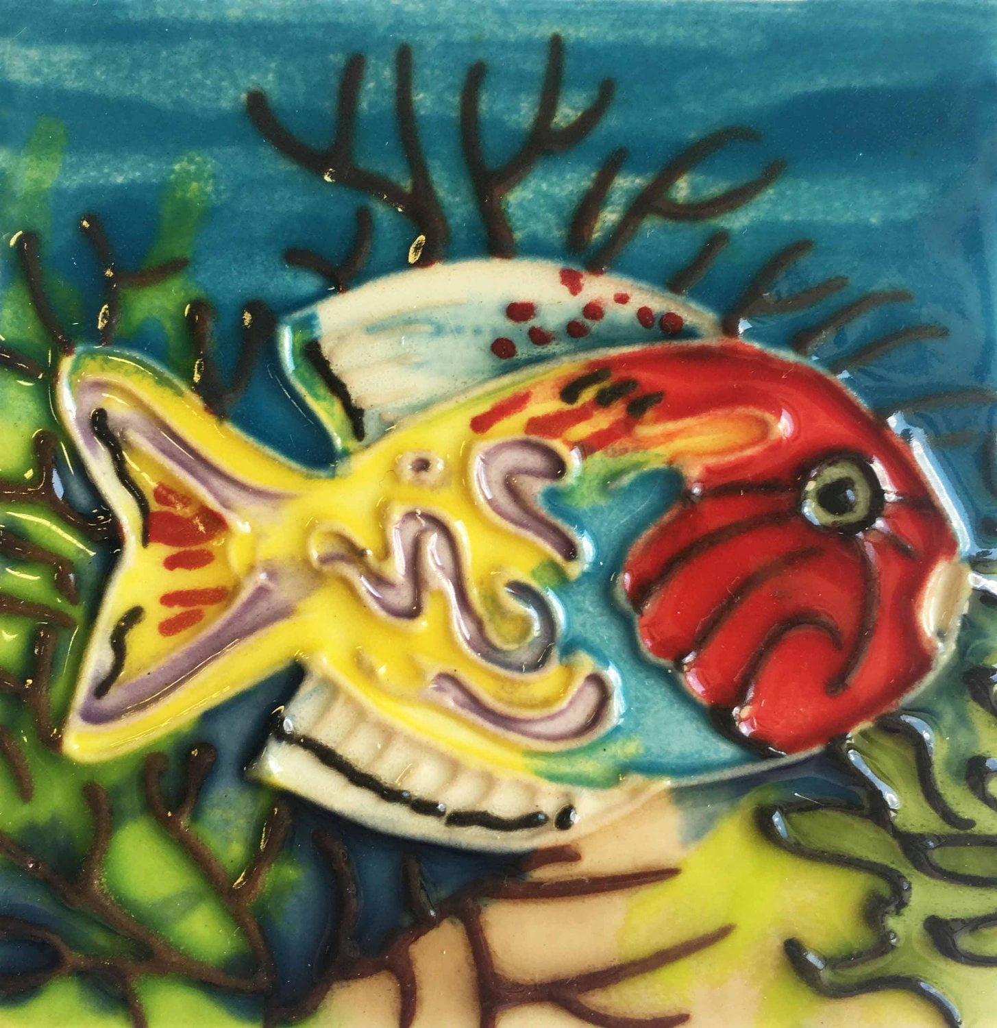 Deco Fish in Ocean Ceramic Tile 8 Inches - Walmart.com