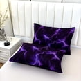 3PCS Ultra-Soft Purple Lightning Pattern Duvet Cover Bedding Set, 1 ...