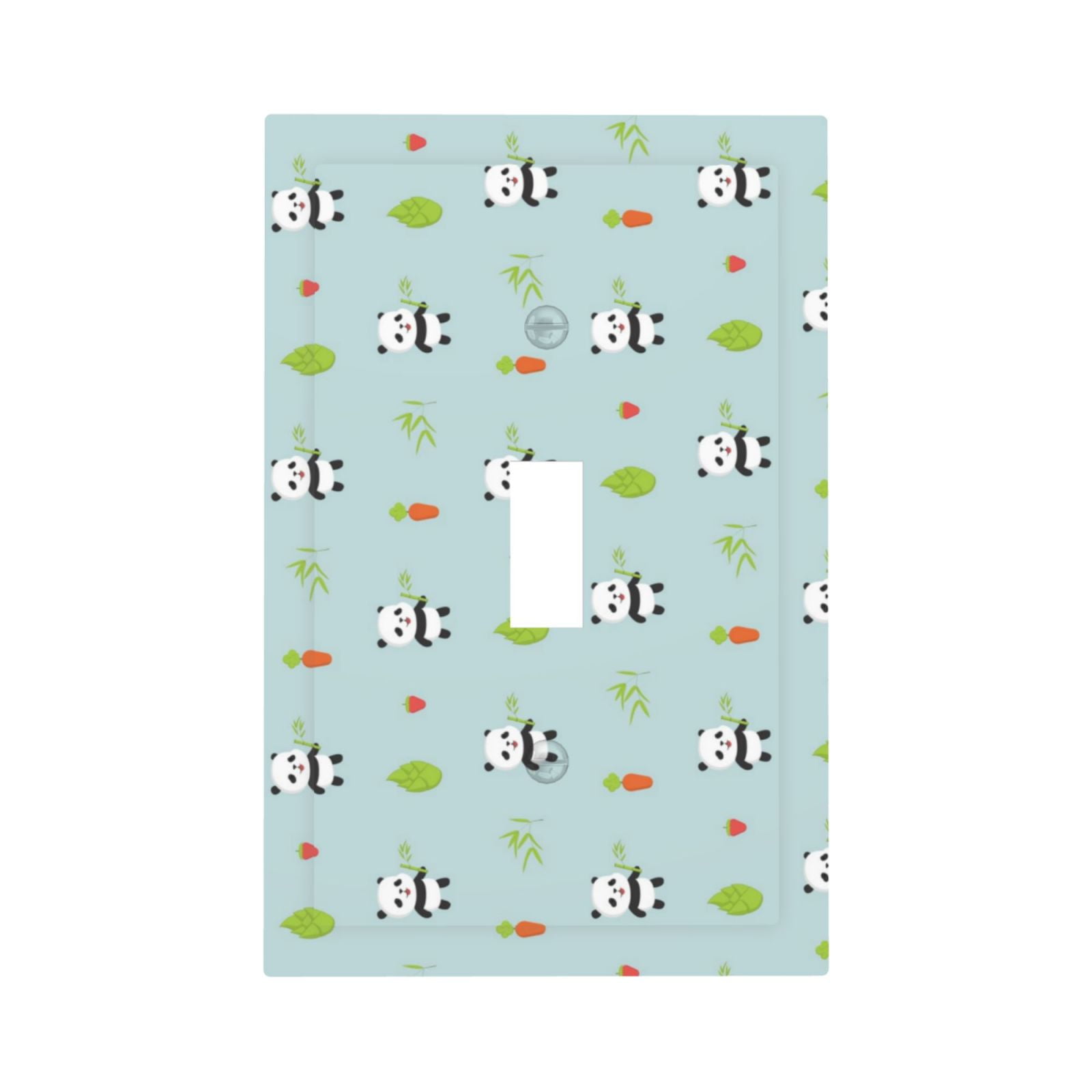 DouZhe 1-Gang Toggle Switch Wallplate, Cartoon Panda Bamboo Decorative ...