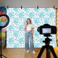 Light Blue Floral Photography Backdrop 12x8FT, Farmhouse Watercolor ...