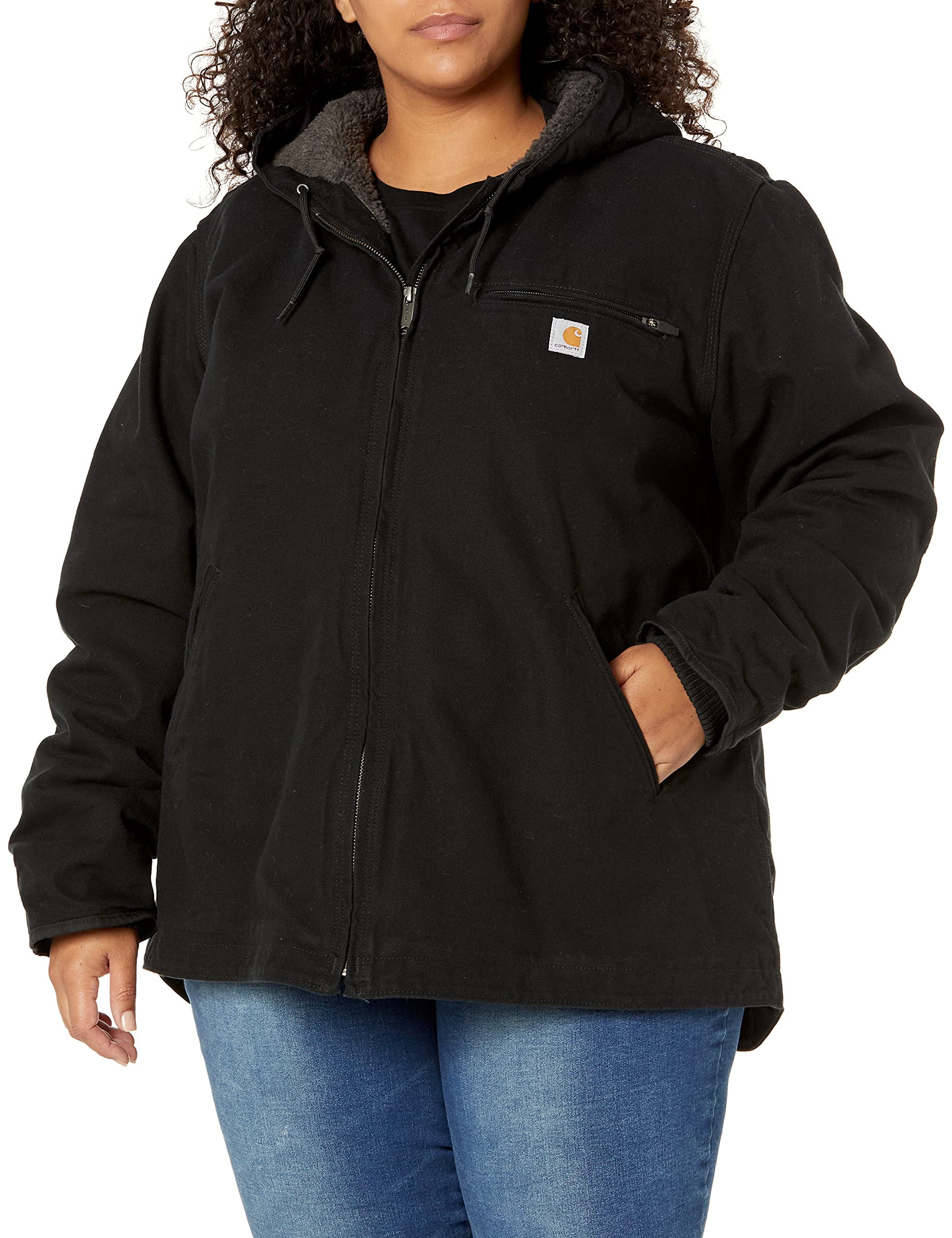 Carhartt Women's OJ141 Shrpa Lind HDD Jacket, Black, X-Small