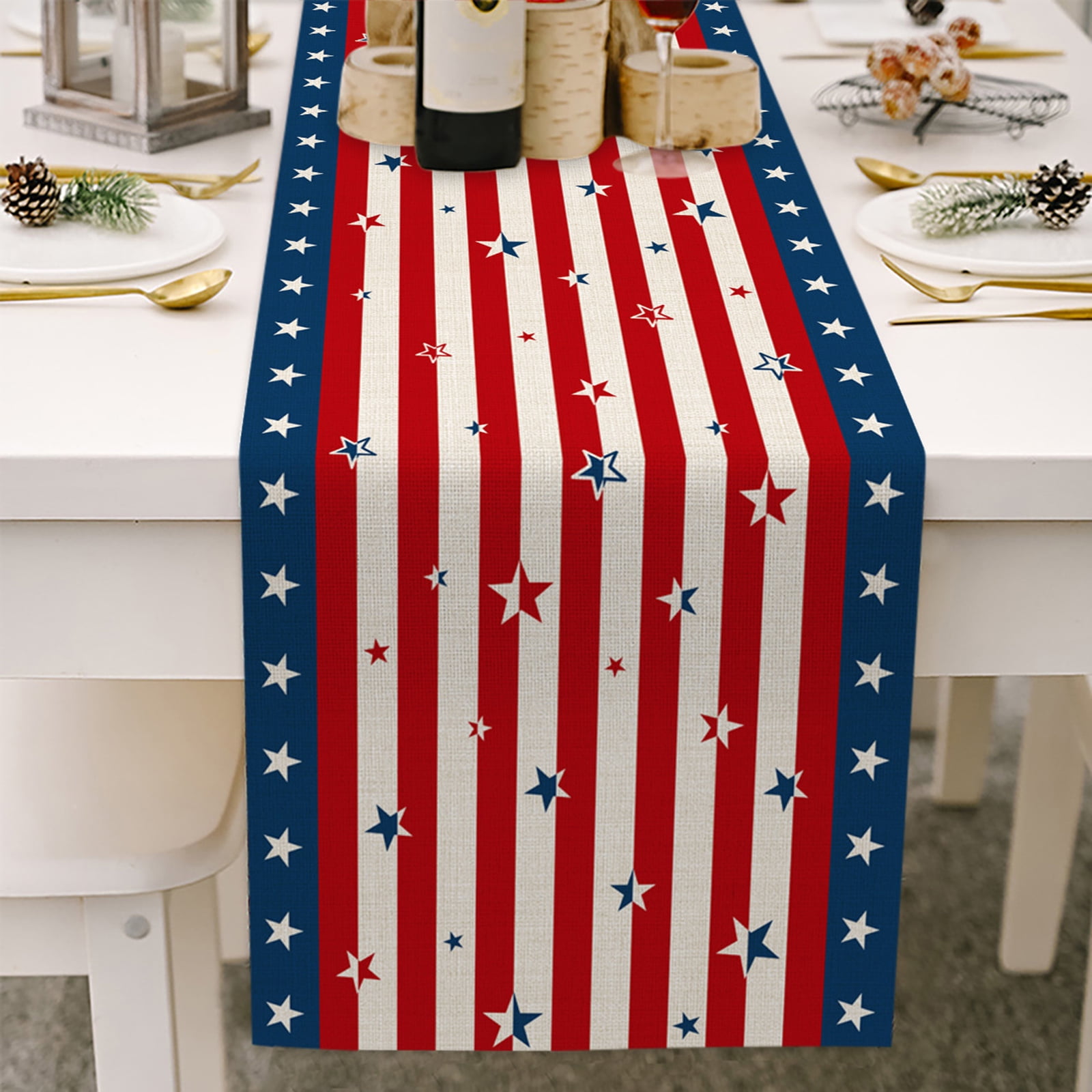 Independence Day Table Runner, 13 x 70 Inch Kitchen Dining Tablecloth ...